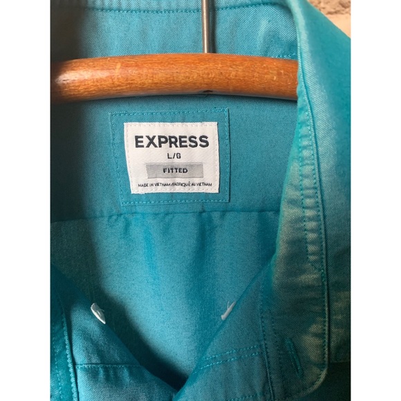 Express | Shirts | Fitted Express Dress Shirt In Turquoise | Poshmark